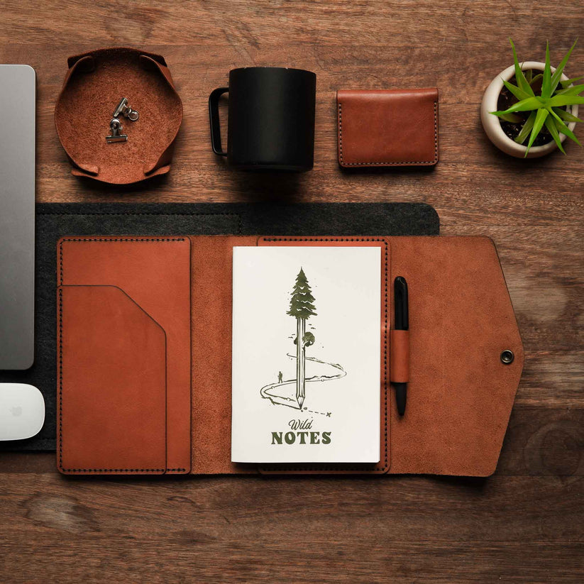 A5 Leather Notebook Cover - Minimalist Range – The Great Break